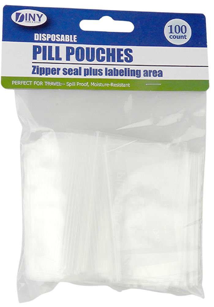 Wholesale 100 Resealable Zipper Locking Pill Pouches -Clear Reusable ...