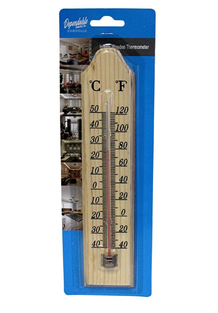 Classic Design Wood Indoor Wall Thermometer With Double Scales ...