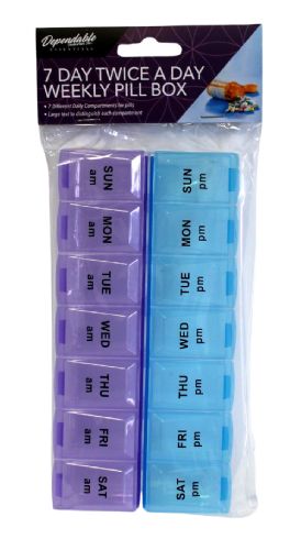 Wholesale Large Pill Organizer 7 Day 2 Times A Day Weekly Pill Box Am ...